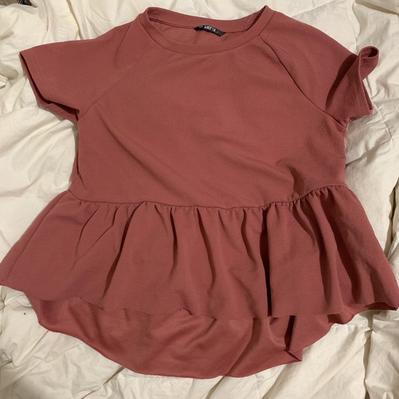 SHEIN | Tops | Dark Peach Shirt With Ruffles | Poshmark